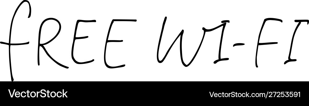 Free wi-fi ink pen calligraphy Royalty Free Vector Image