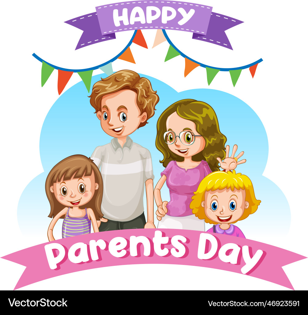 Happy parents day banner Royalty Free Vector Image