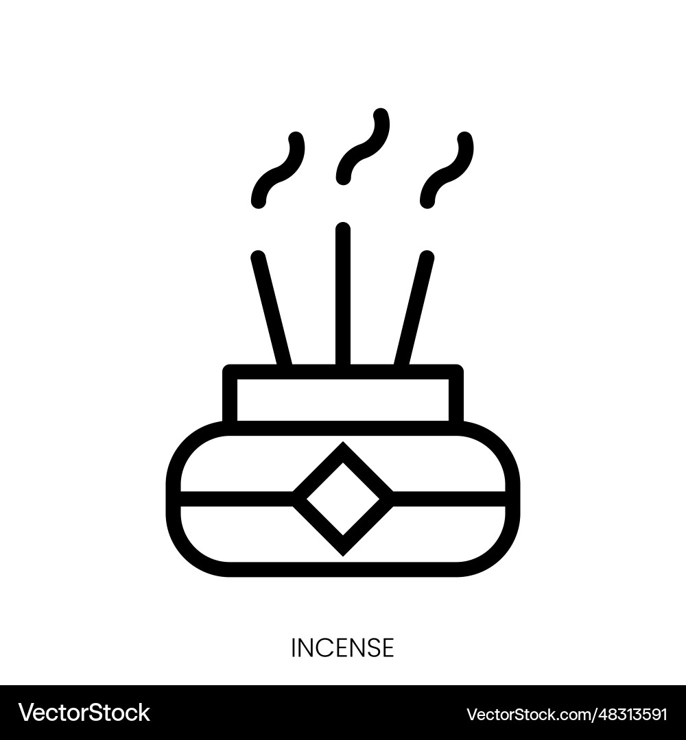 Incense icon line art style design isolated Vector Image