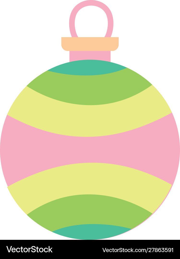 Merry christmas celebration colored ball Vector Image