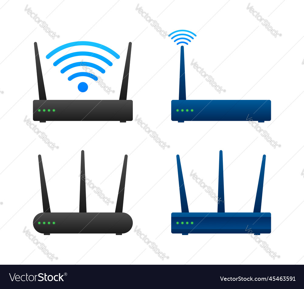 Network Router 3d Wifi Router Internet Service Vector Image