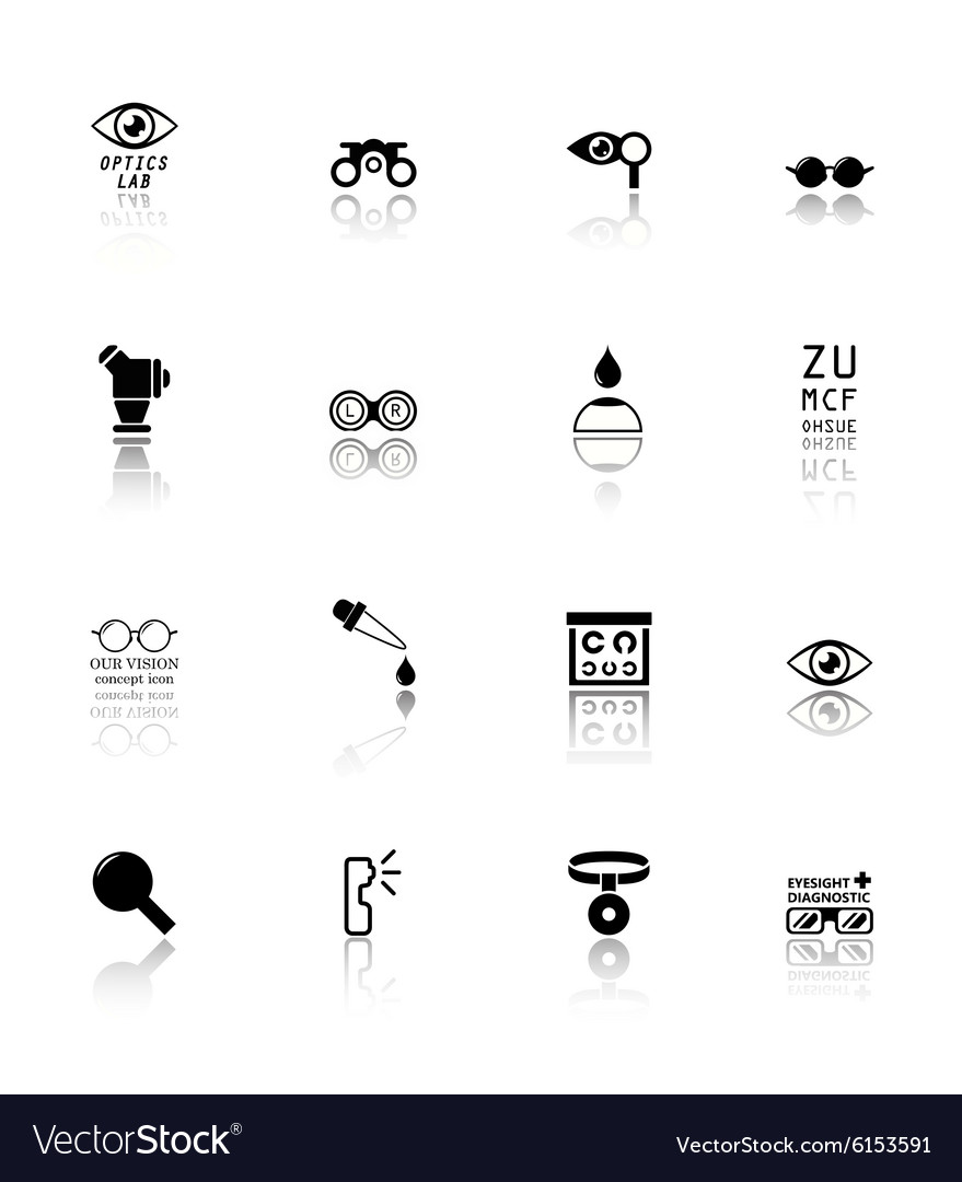 Optometry icons set Royalty Free Vector Image - VectorStock