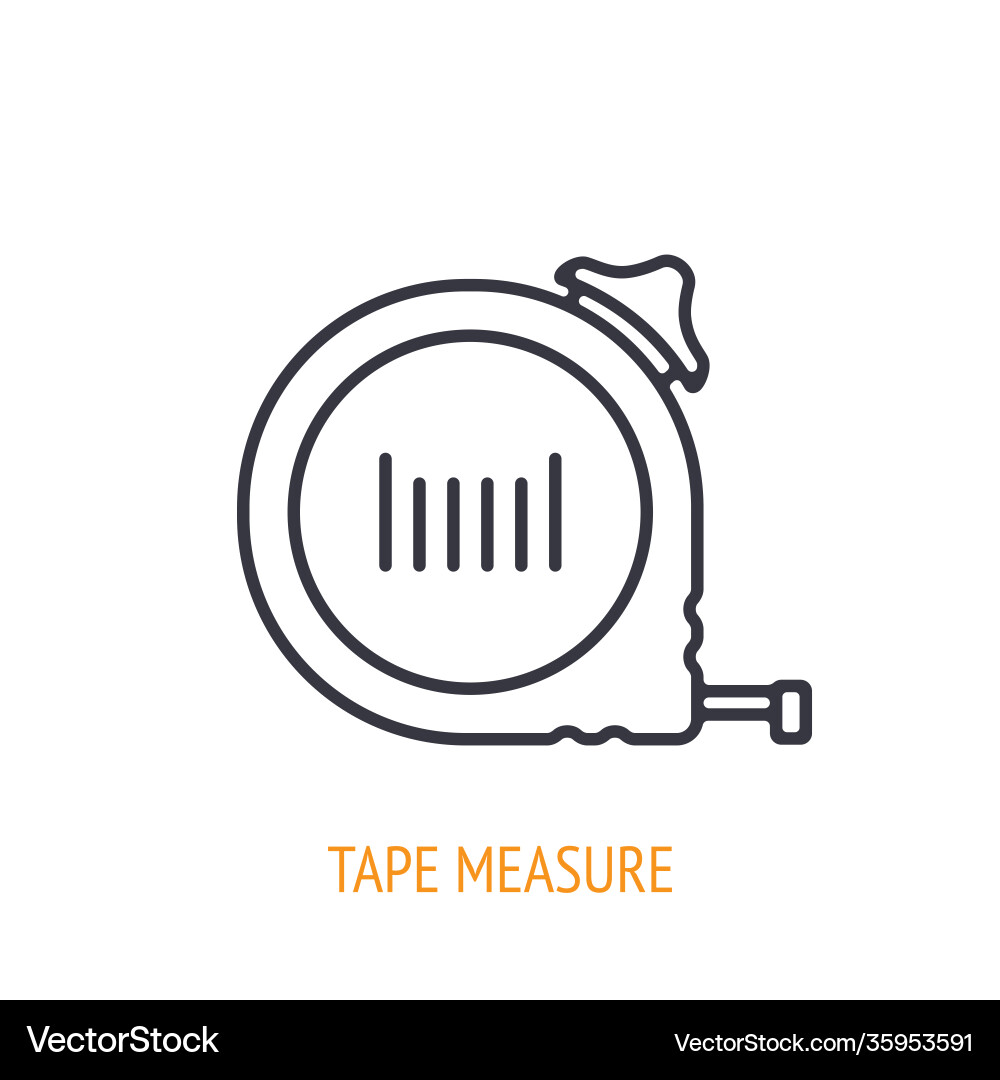 Tape measure or ruler outline icon Royalty Free Vector Image