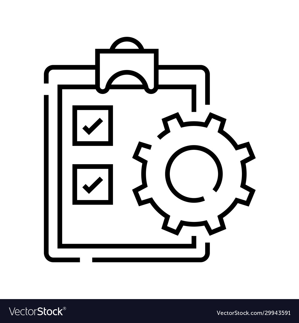 Task Schedule Line Icon Concept Sign Outline Vector Image
