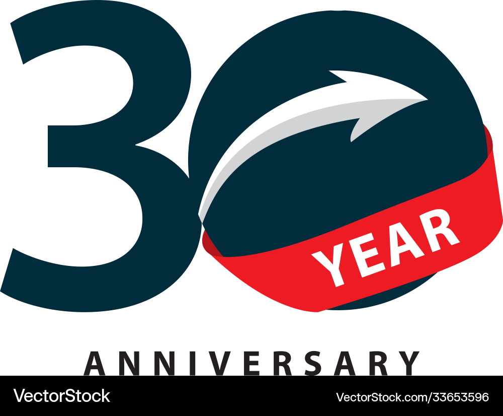 30 year anniversary template design Royalty Free Vector