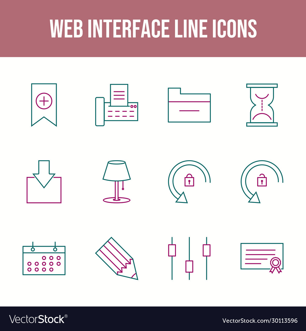 Beautiful web interface icon set Royalty Free Vector Image