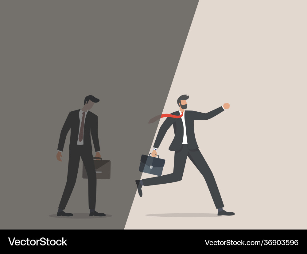 Businessman walking towards bright get out Vector Image