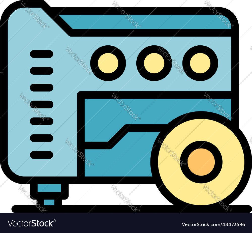 Engine power generator icon flat Royalty Free Vector Image