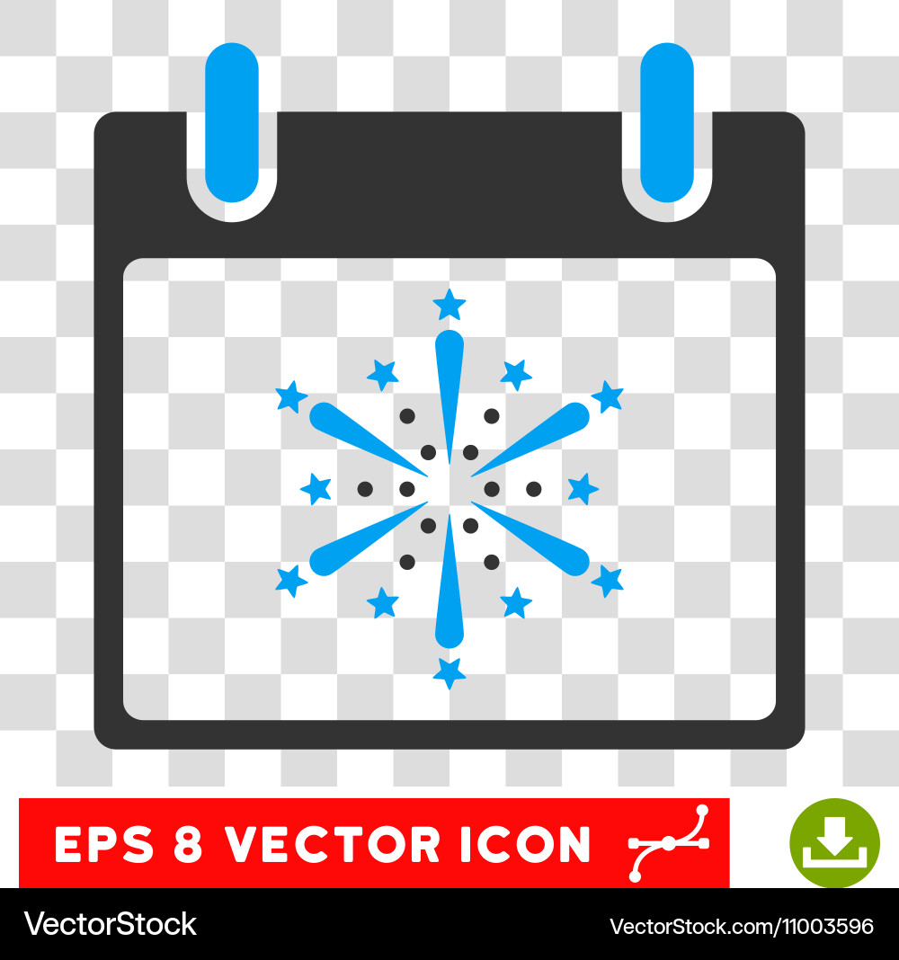 Fireworks boom calendar day eps icon Royalty Free Vector