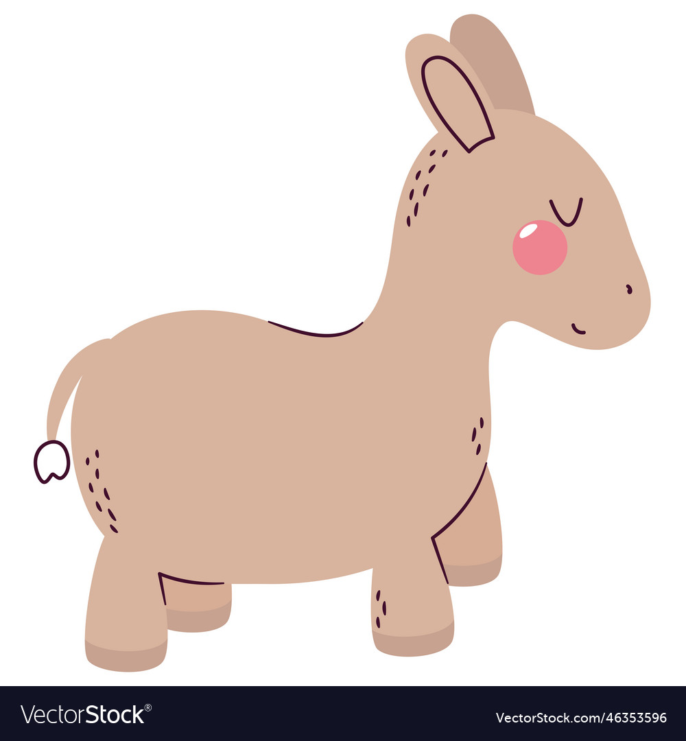 Flushed donkey design Royalty Free Vector Image