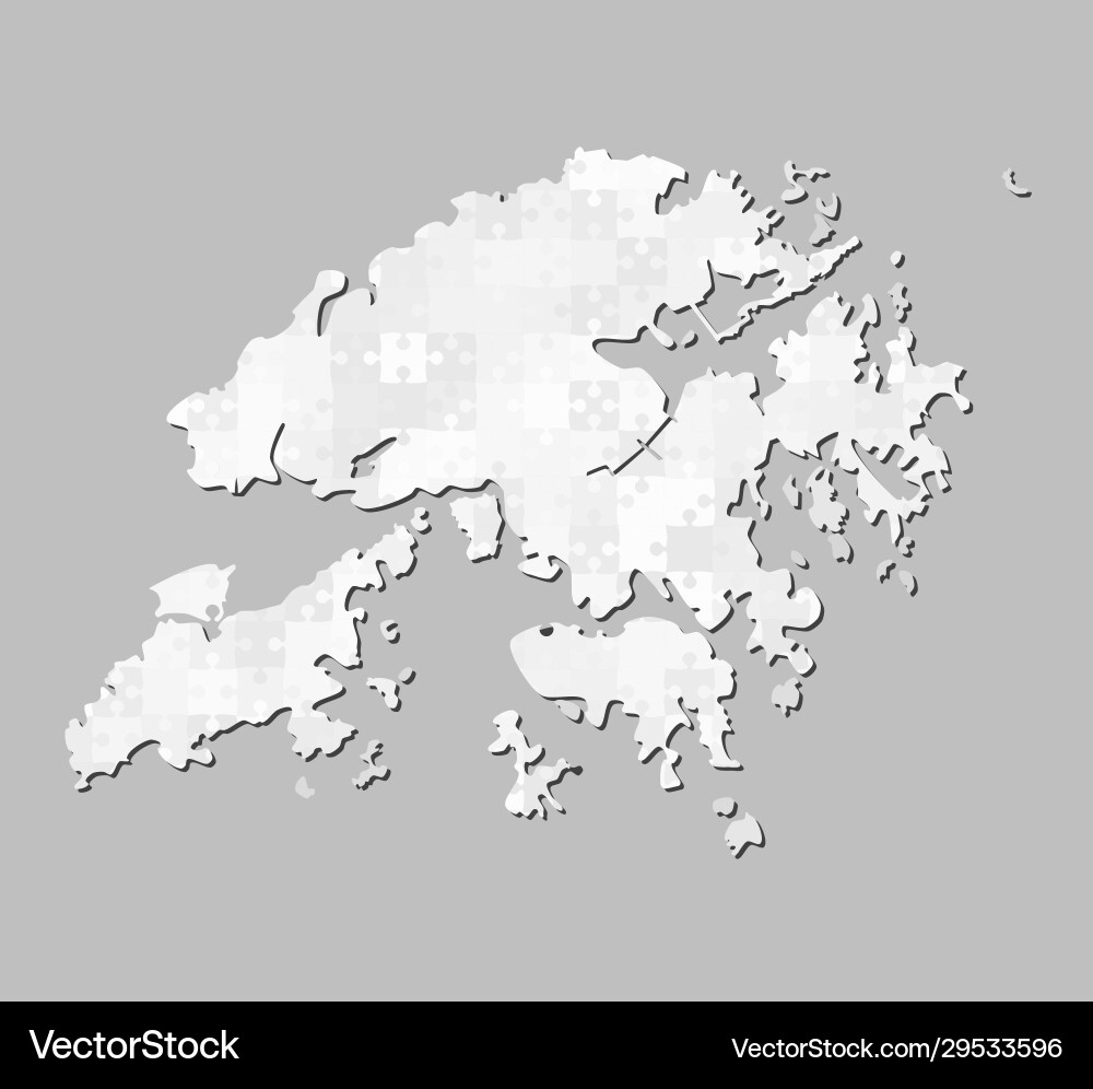 Hong kong country map with puzzle pieces Vector Image