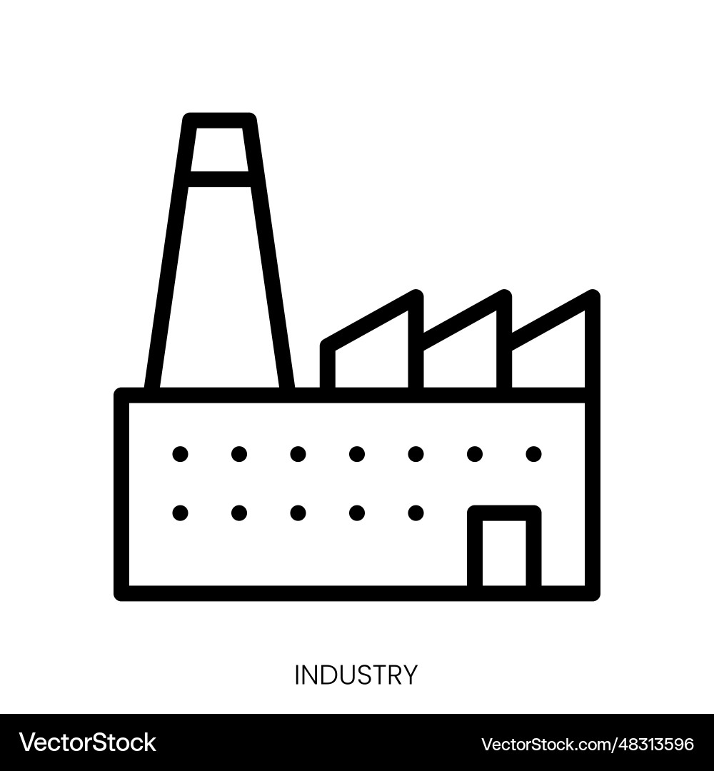 Industry icon line art style design isolated on Vector Image