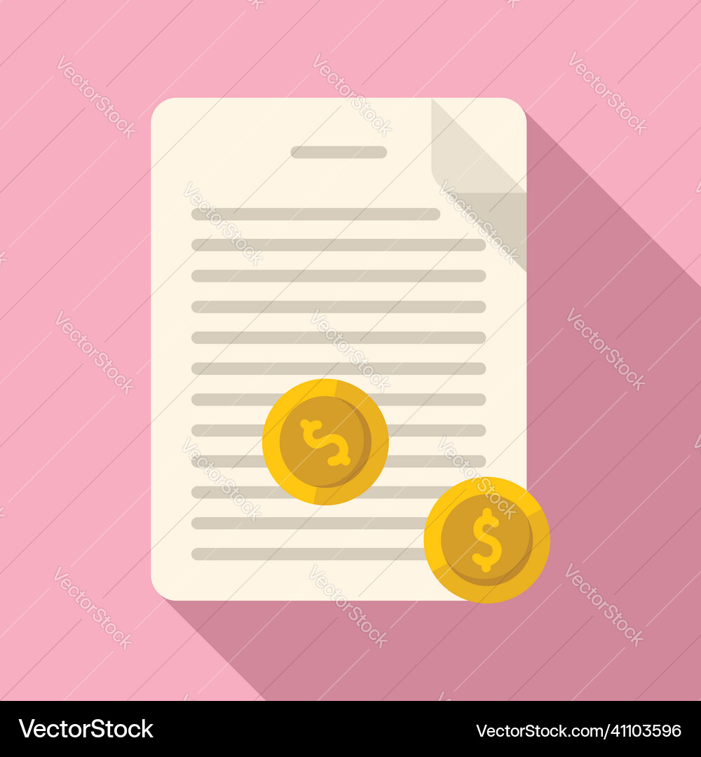 Money document icon flat bank finance Royalty Free Vector