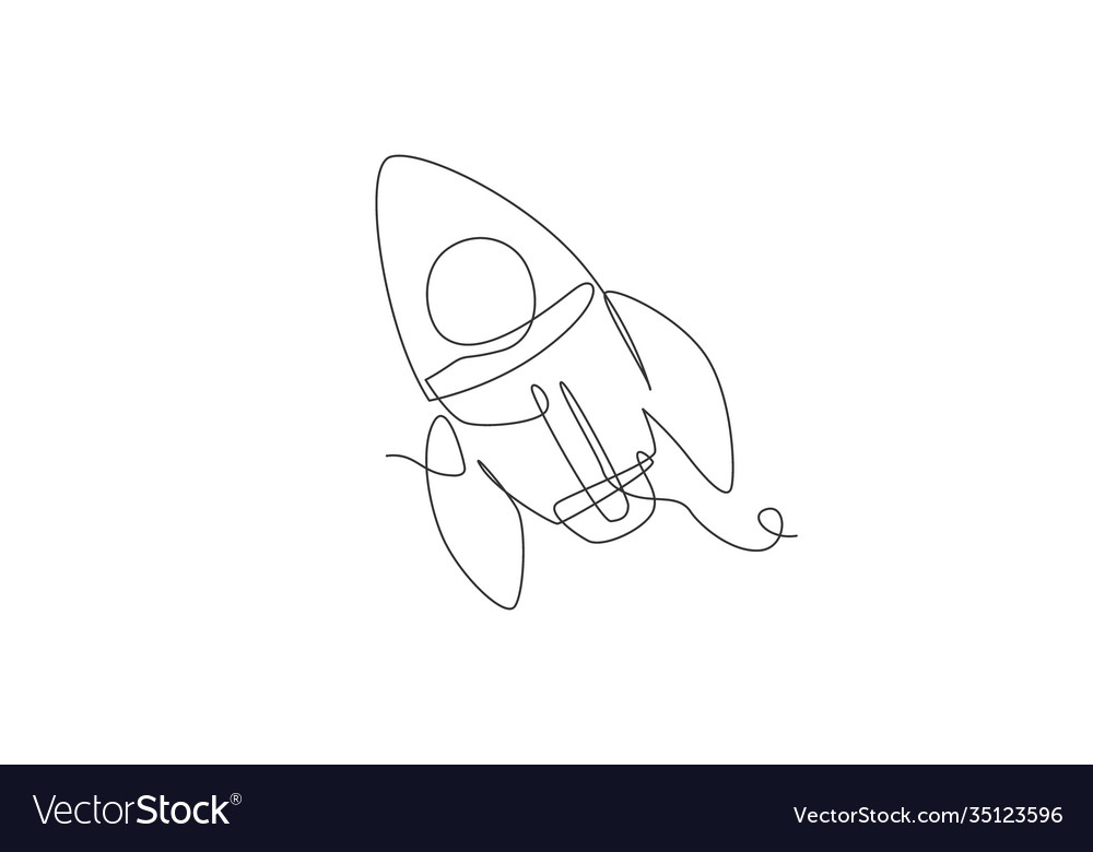 One continuous line drawing simple retro Vector Image