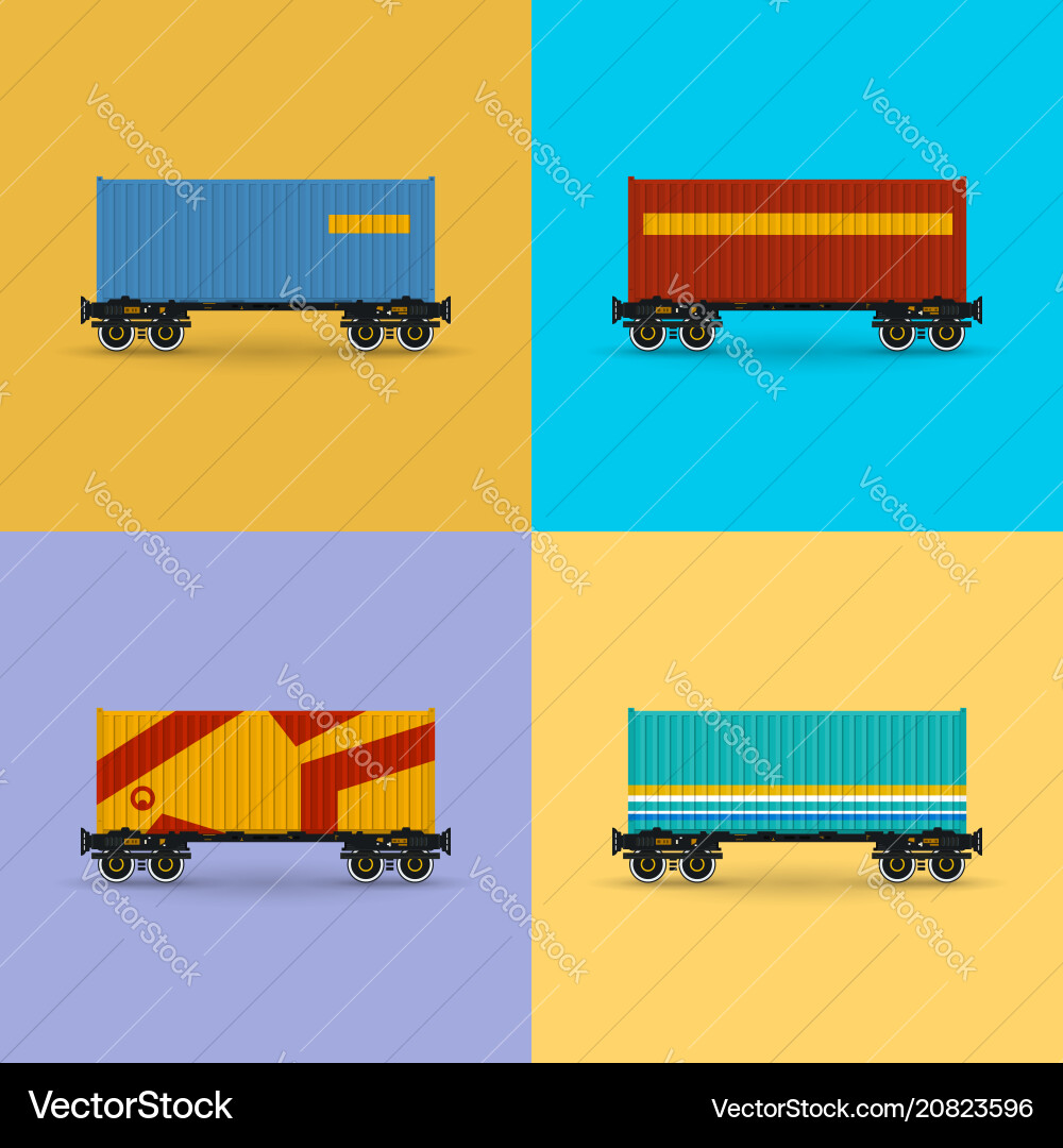 Platform with container isolated Royalty Free Vector Image