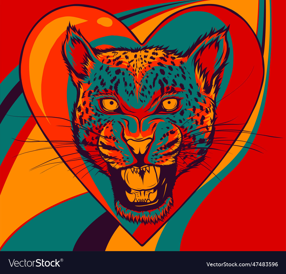 Portrait of a head leopard Royalty Free Vector Image