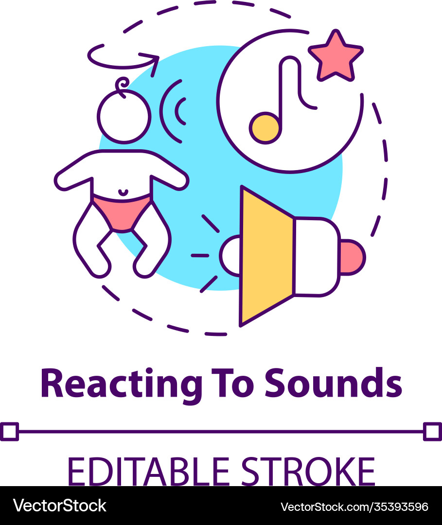 Reacting to sounds concept icon Royalty Free Vector Image