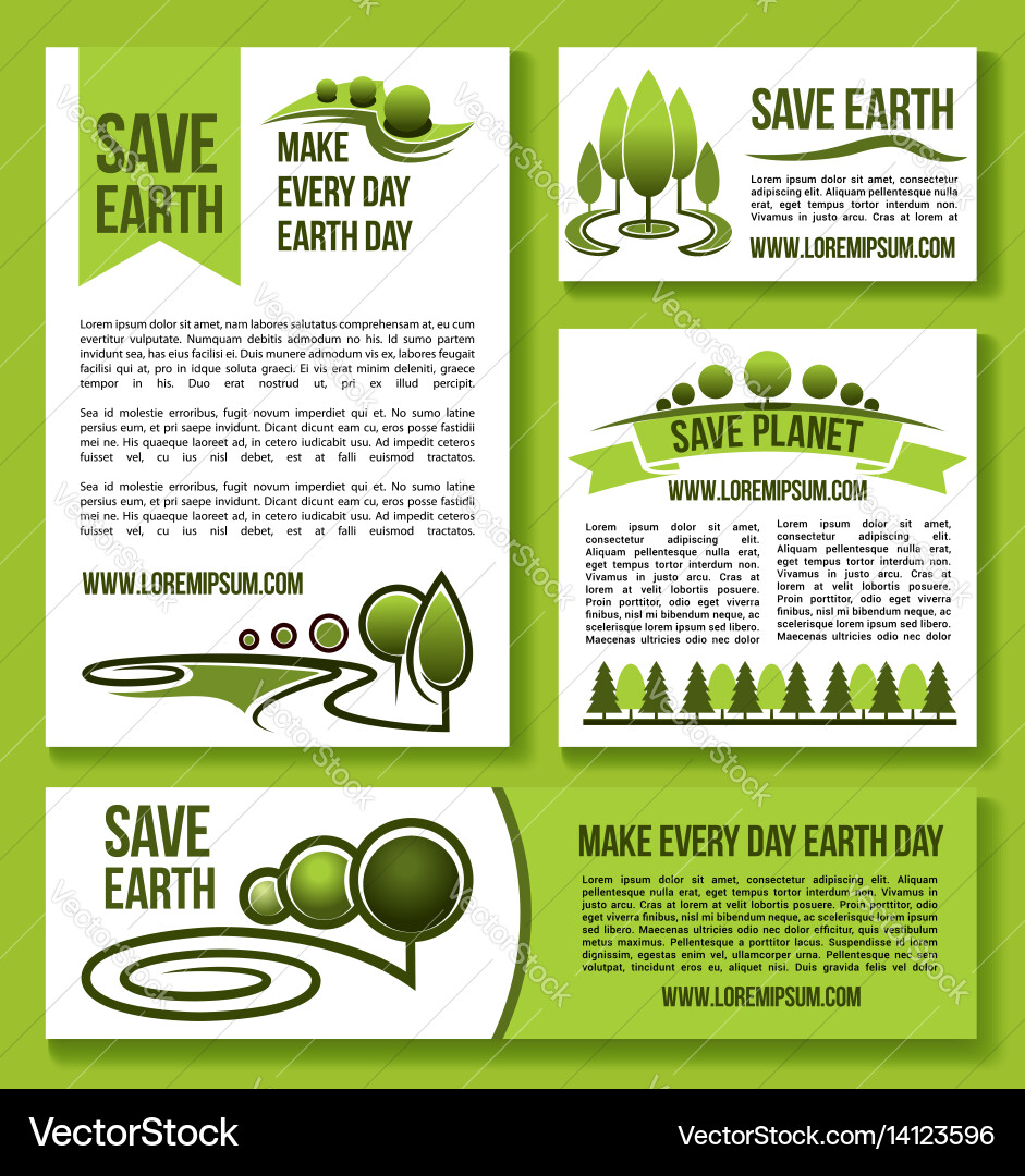 Save earth and planet nature ecology design Vector Image