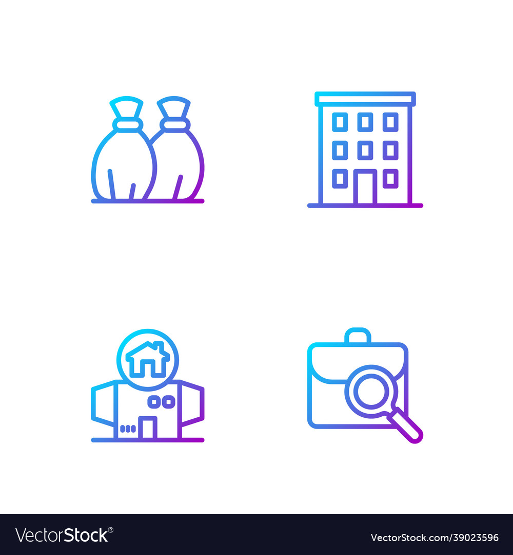 Set line work search homeless cardboard house Vector Image Set line work search homeless cardboard house Vector Image