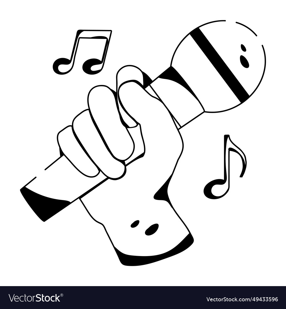 Singing microphone Royalty Free Vector Image - VectorStock