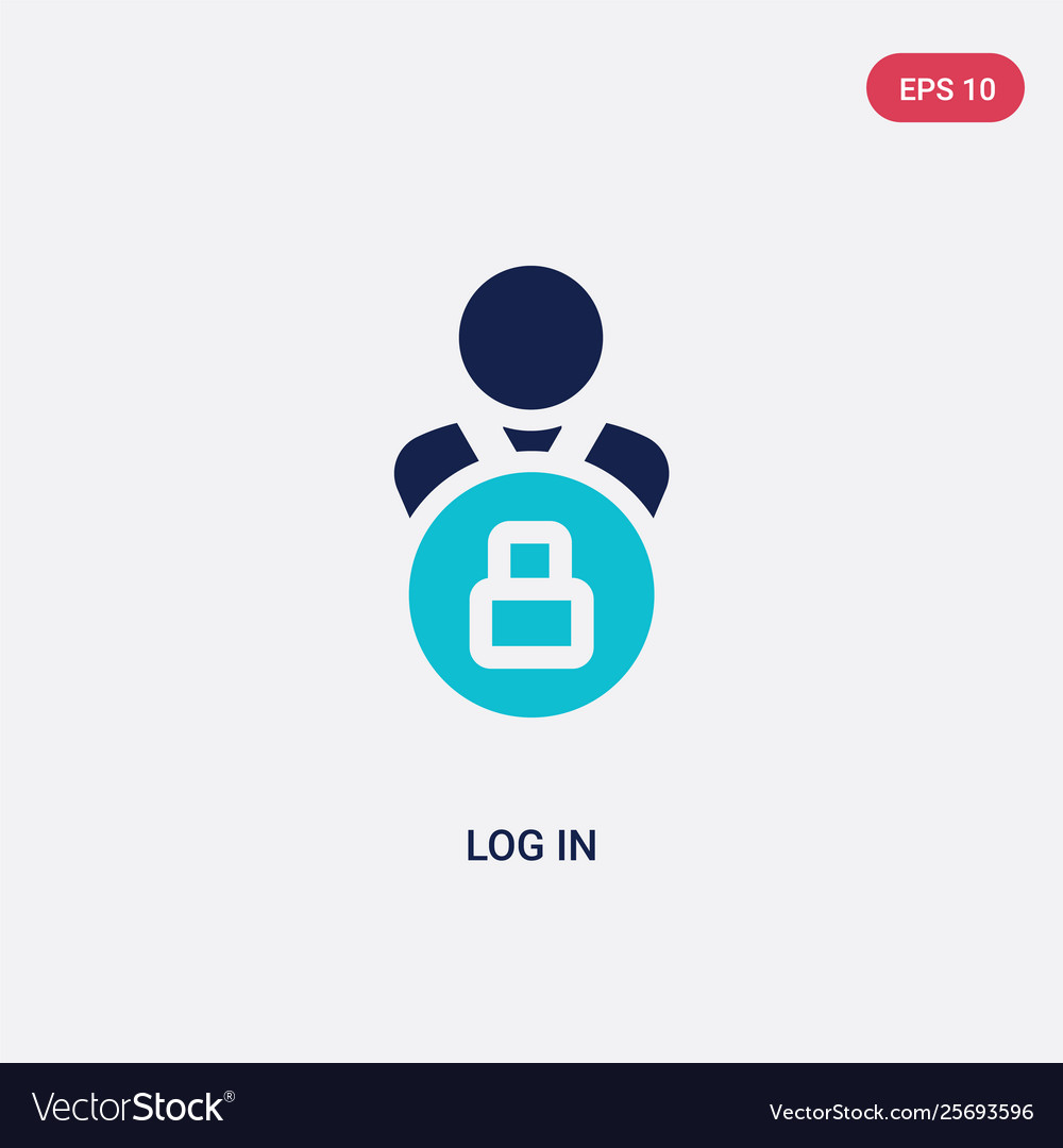 Two color log in icon from big data concept Vector Image
