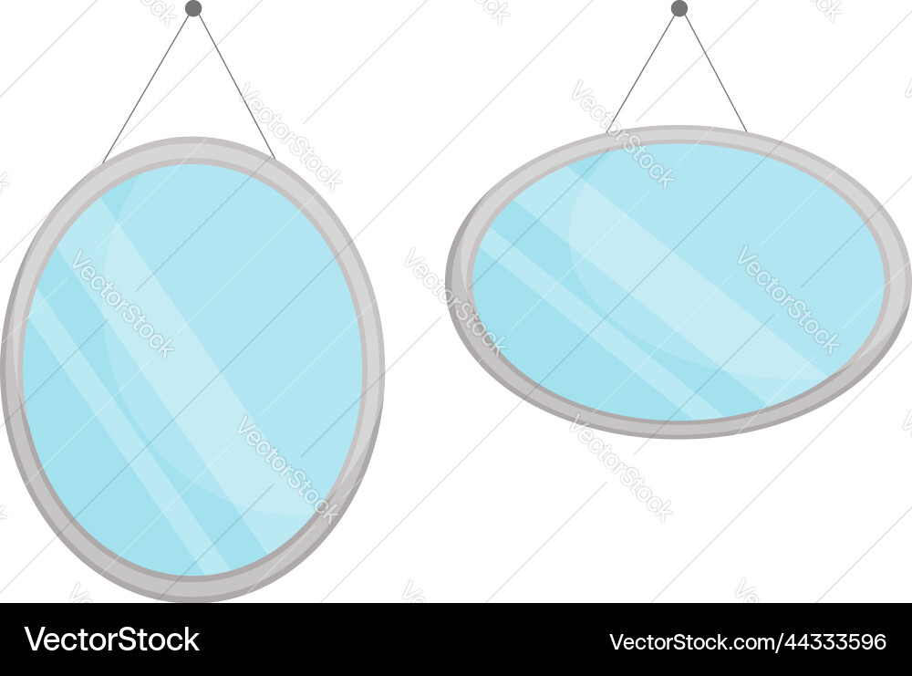 Two hanging mirrors on a white background Vector Image