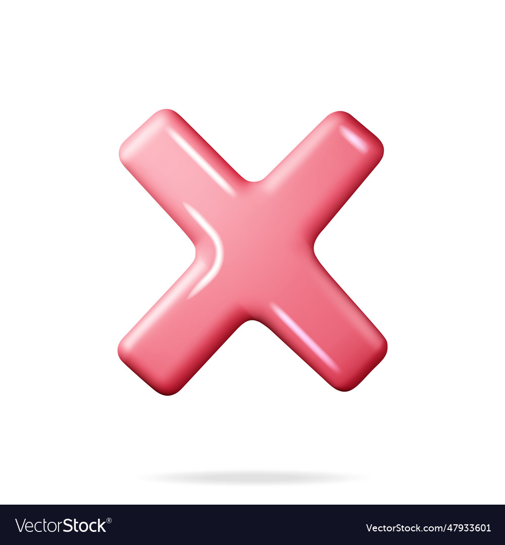 3d wrong button shape Royalty Free Vector Image