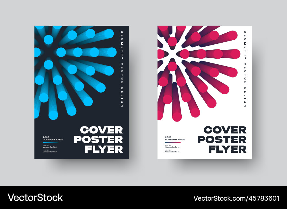 A set of white black posters with bright Vector Image