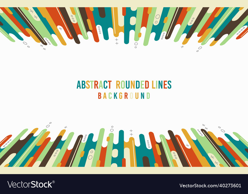 Abstract colorful rounded lines pattern artwork Vector Image
