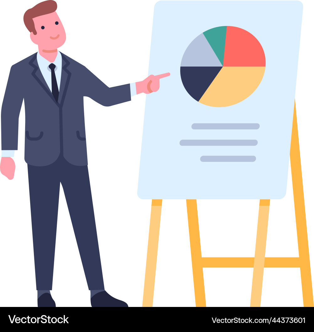 Cartoon businessman character pose manager Vector Image