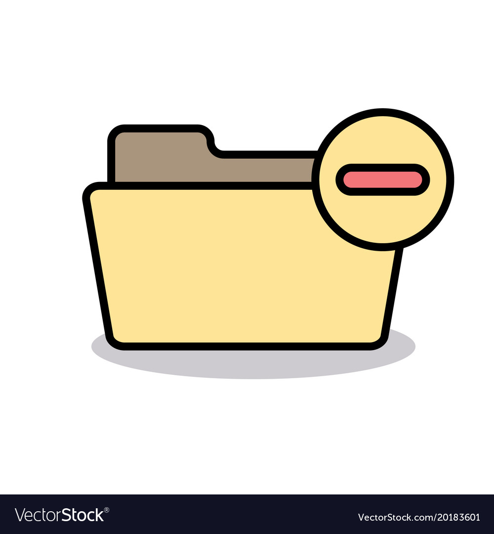 Close delete document folder minus remove icon Vector Image Close delete document folder minus remove icon Vector Image