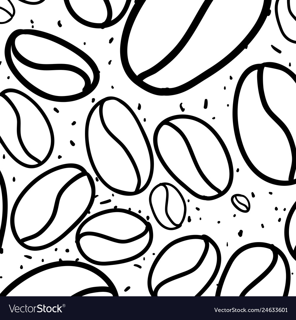 Delicious coffee seed pattern Royalty Free Vector Image