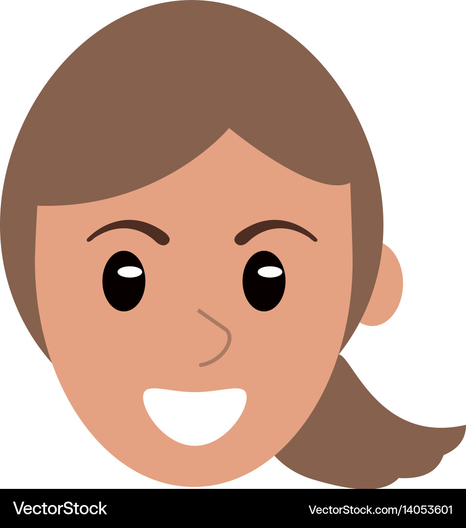 Face woman head cartoon Royalty Free Vector Image