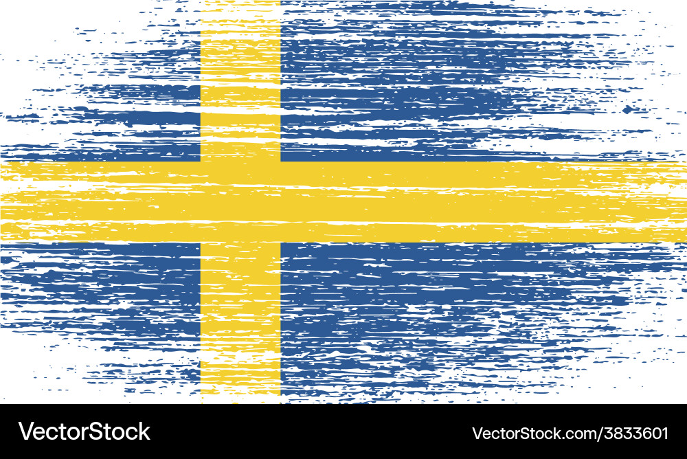 Flag of sweden with old texture Royalty Free Vector Image