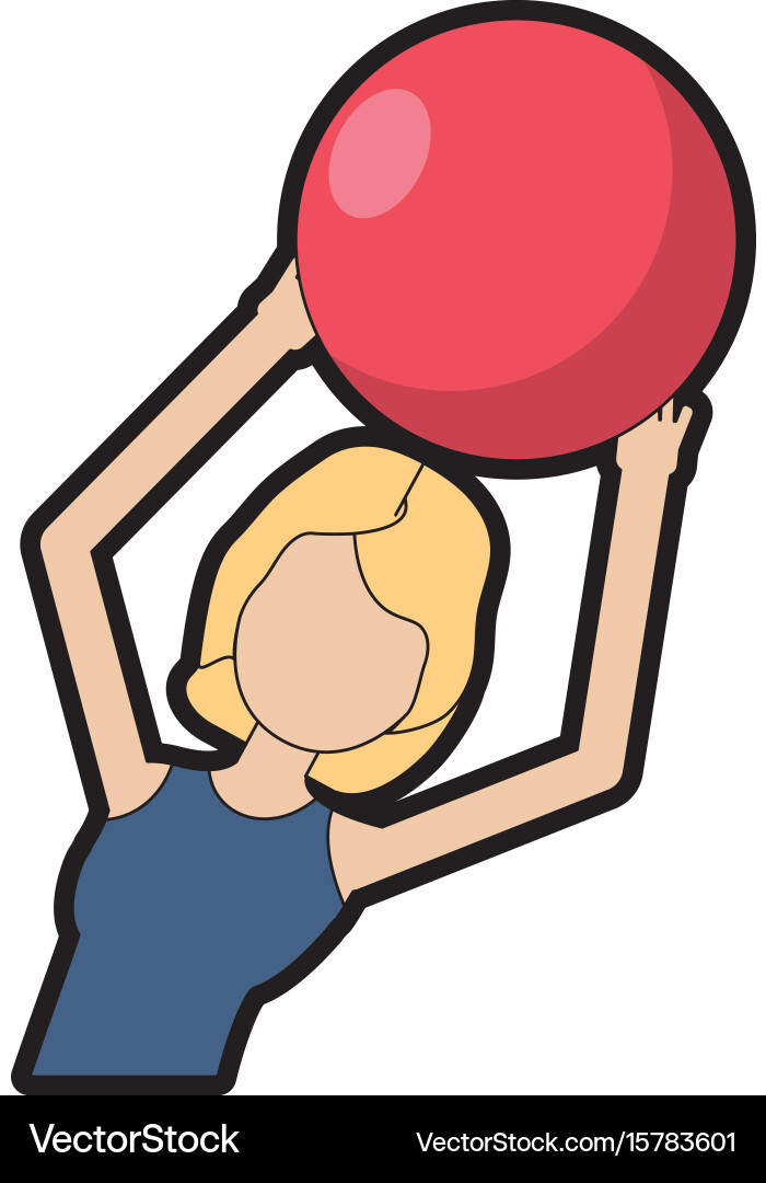 Healthy woman doing exercise with ball Royalty Free Vector