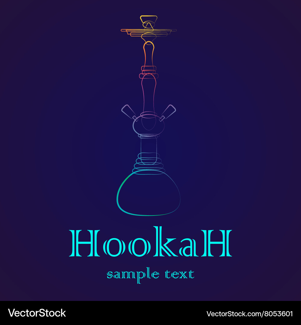 Hookah outline gradient Royalty Free Vector Image