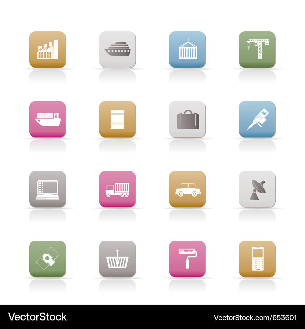 Industry and business icons Royalty Free Vector Image