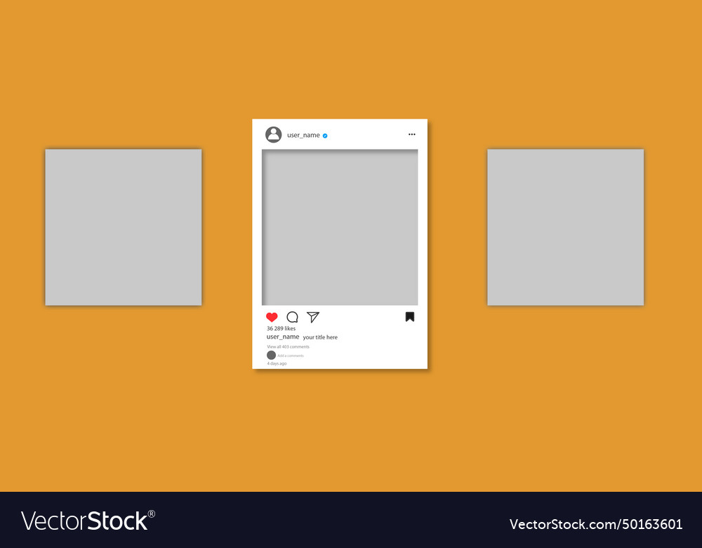 Interface carousel post on social network Vector Image