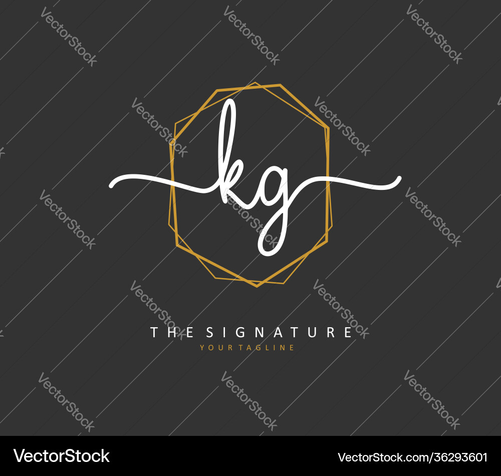 Kg initial letter handwriting and signature logo Vector Image