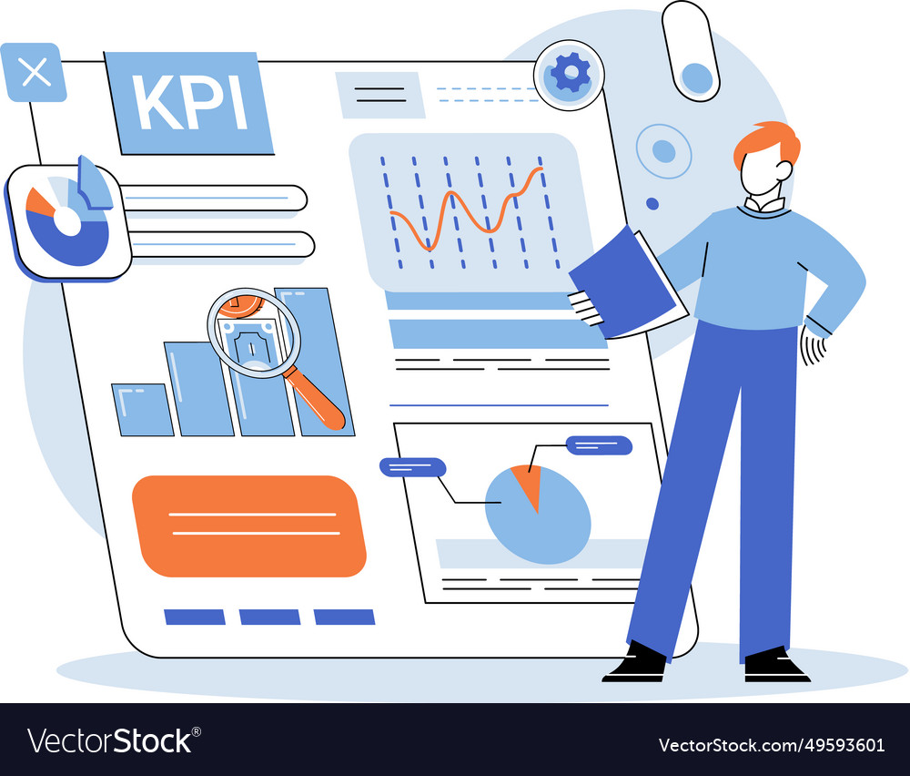 Kpi Business Evaluation Processes Ensures Vector Image