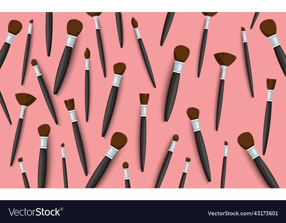 Make up brushes background Royalty Free Vector Image