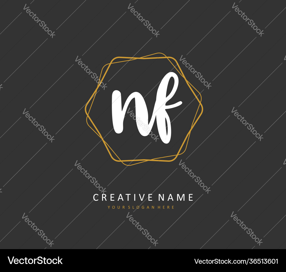 Nf initial letter handwriting and signature logo Vector Image