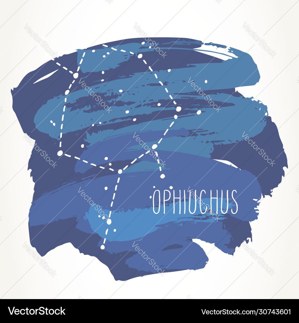 Ophiuchus zodiac sign hand drawn constellation Vector Image