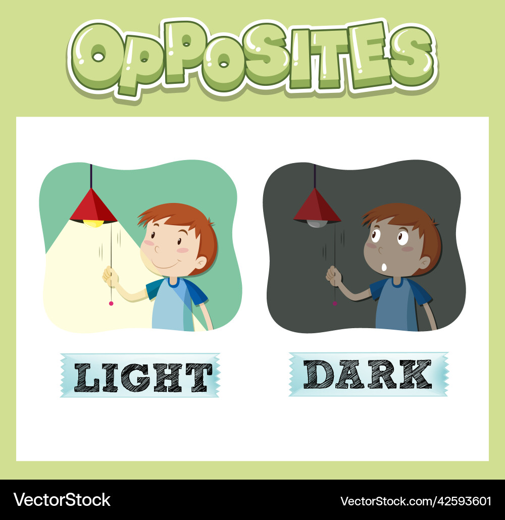 Opposite english words for kids Royalty Free Vector Image