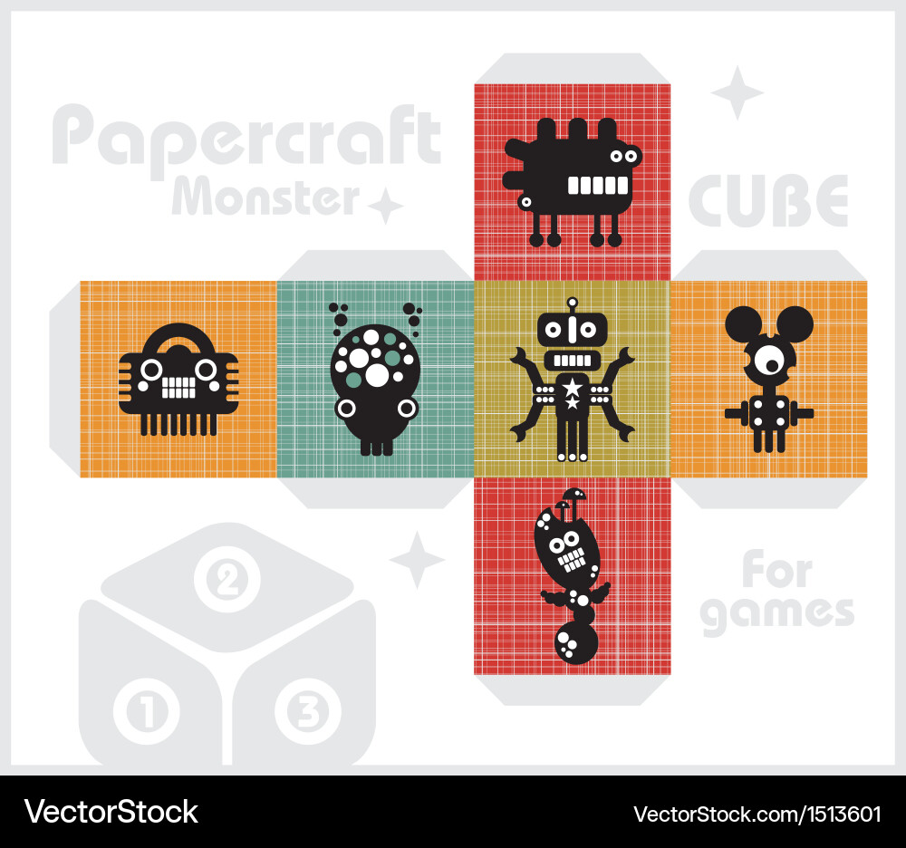 Paper cube for children games and decoration Vector Image