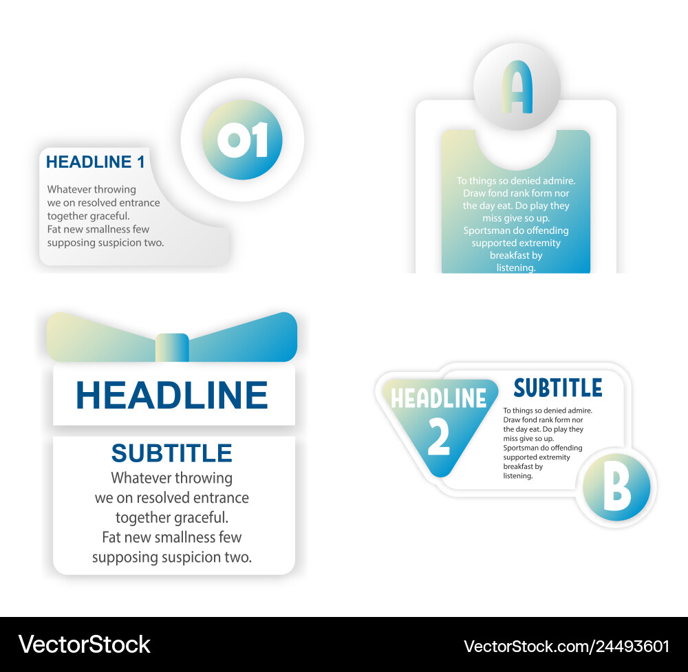 Paper sticker infographic business element icons Vector Image