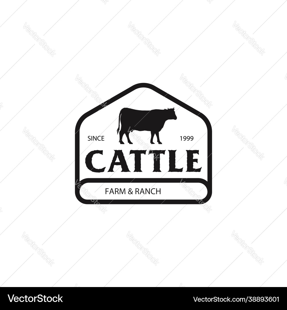 Retro vintage cow sapi cattle farm and ranch logo Vector Image