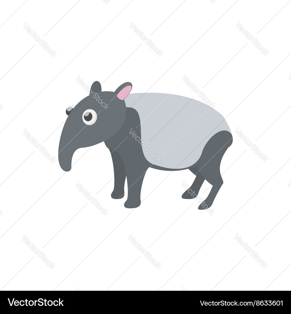 Tapir icon in cartoon style Royalty Free Vector Image