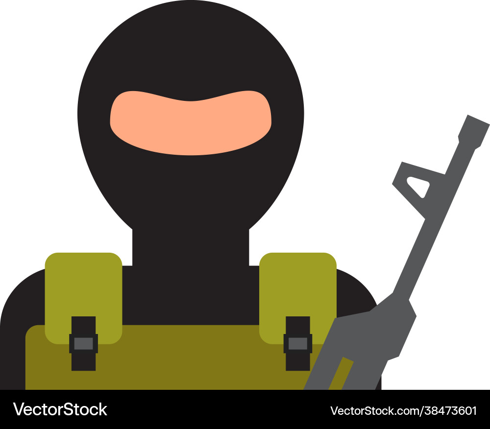 Terrorist icon man thief in balaclava mask Vector Image