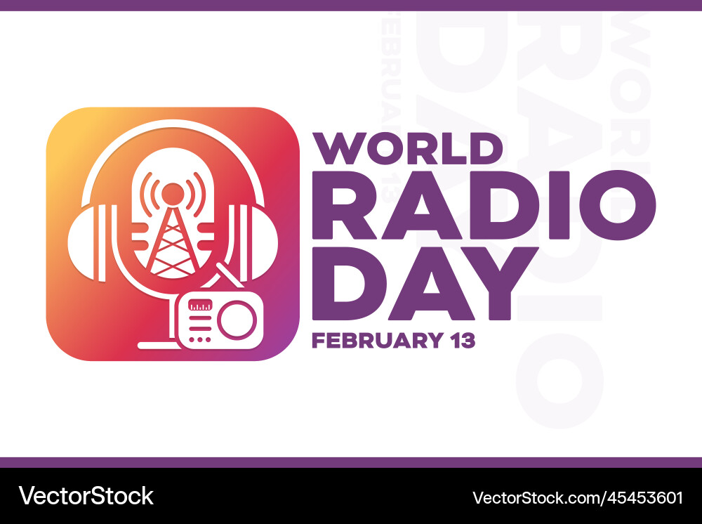 World radio day february Royalty Free Vector Image